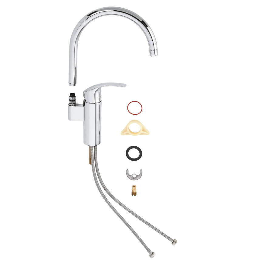 33202003 Смеситель для мойки GROHE Eurosmart 2021 однорычажный, хром купить в магазине Мир Керамики