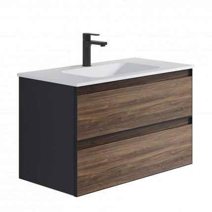 Тумба для ванной комнаты в комплекте с раковиной Minotti Wood 90см ...